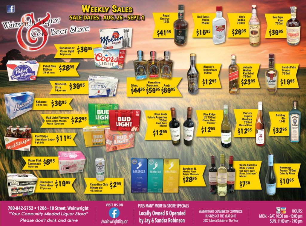 On Sale – Wainwright Liquor & Cold Beer Store